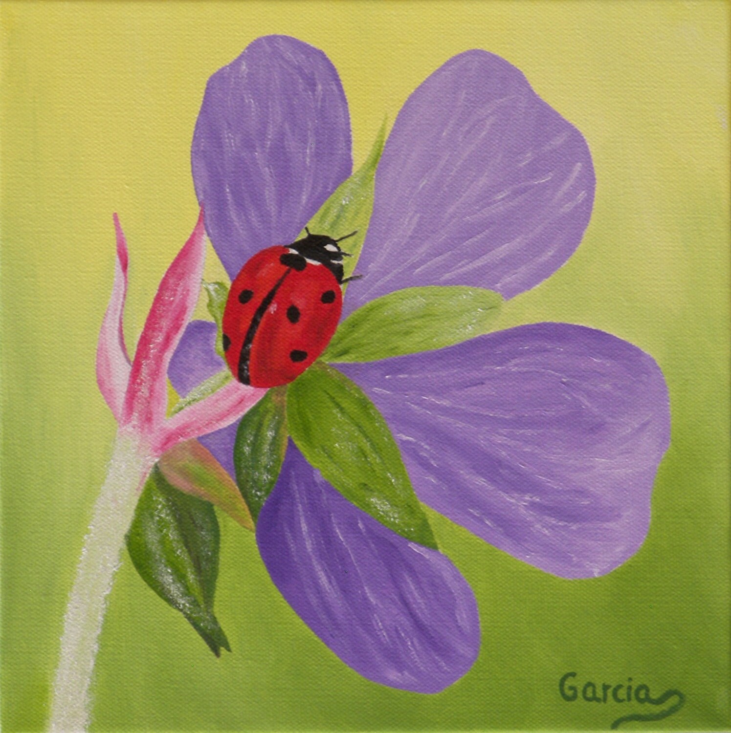Ladybug Oil Painting, Ladybug Painting, Bug, Original Oil Painting ...