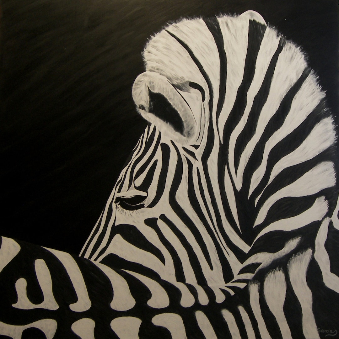 Zebra Oil Painting Zebra Original Oil Painting Large - Etsy