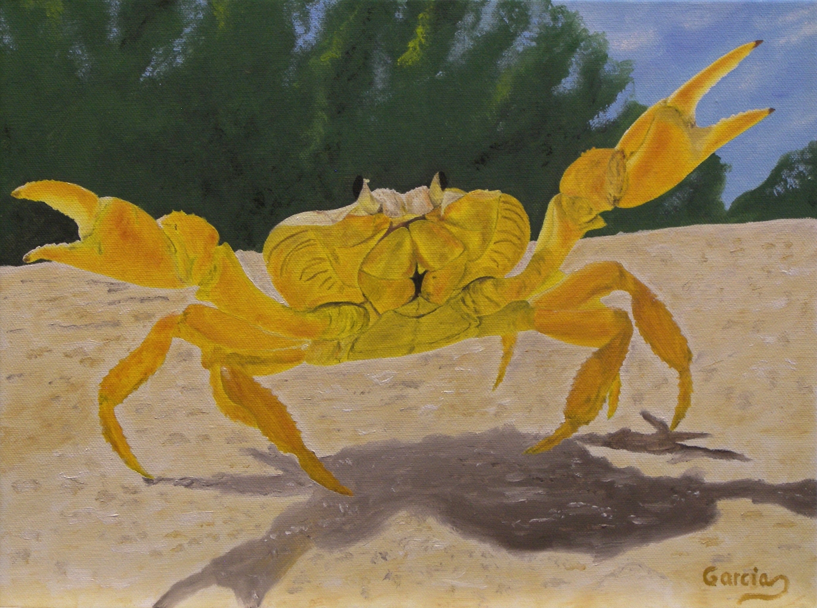 Crab Oil Painting, Cuban Crab,original Oil Painting not so Calm Cuban ...
