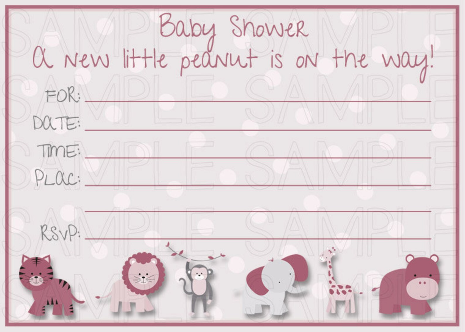 Pink Baby Shower Invite, Baby Girl Baby Shower Invite, Printable ...