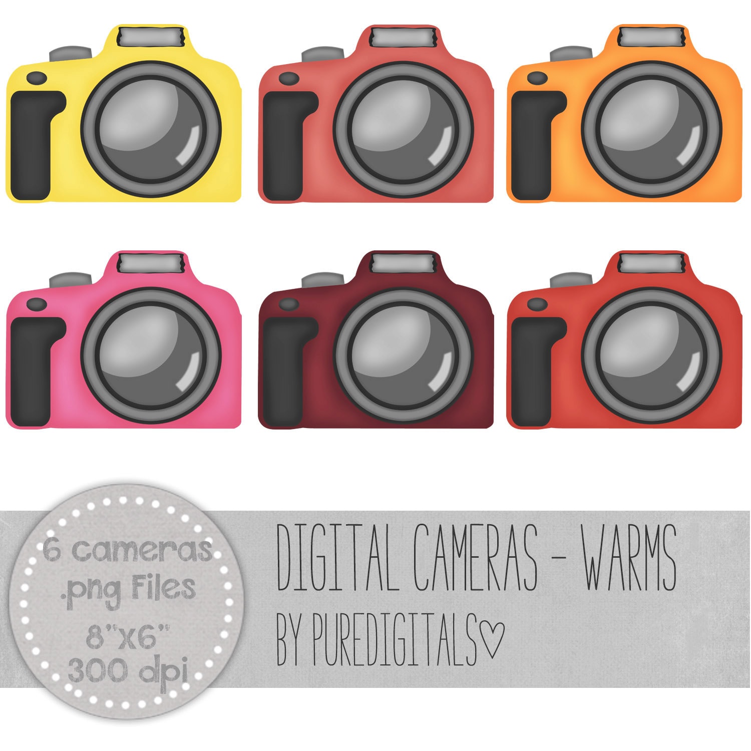Camera Clip Art, Camera PNG, Digital Scrapbooking, Photography Clipart ...