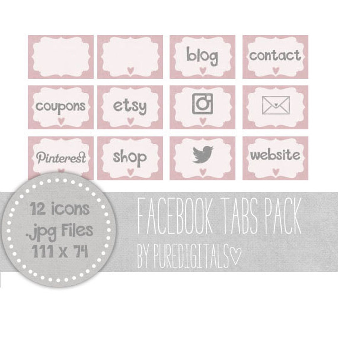 Facebook Tabs, Social Media Icons, Blog Buttons, Timeline Tab Images ...