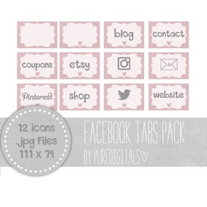 Facebook Tabs, Social Media Icons, Blog Buttons, Timeline Tab Images ...