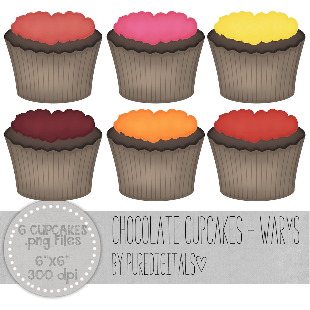 Cupcakes Clip Art, Cupcakes PNG, Digital Scrapbooking, Scrapbooks ...