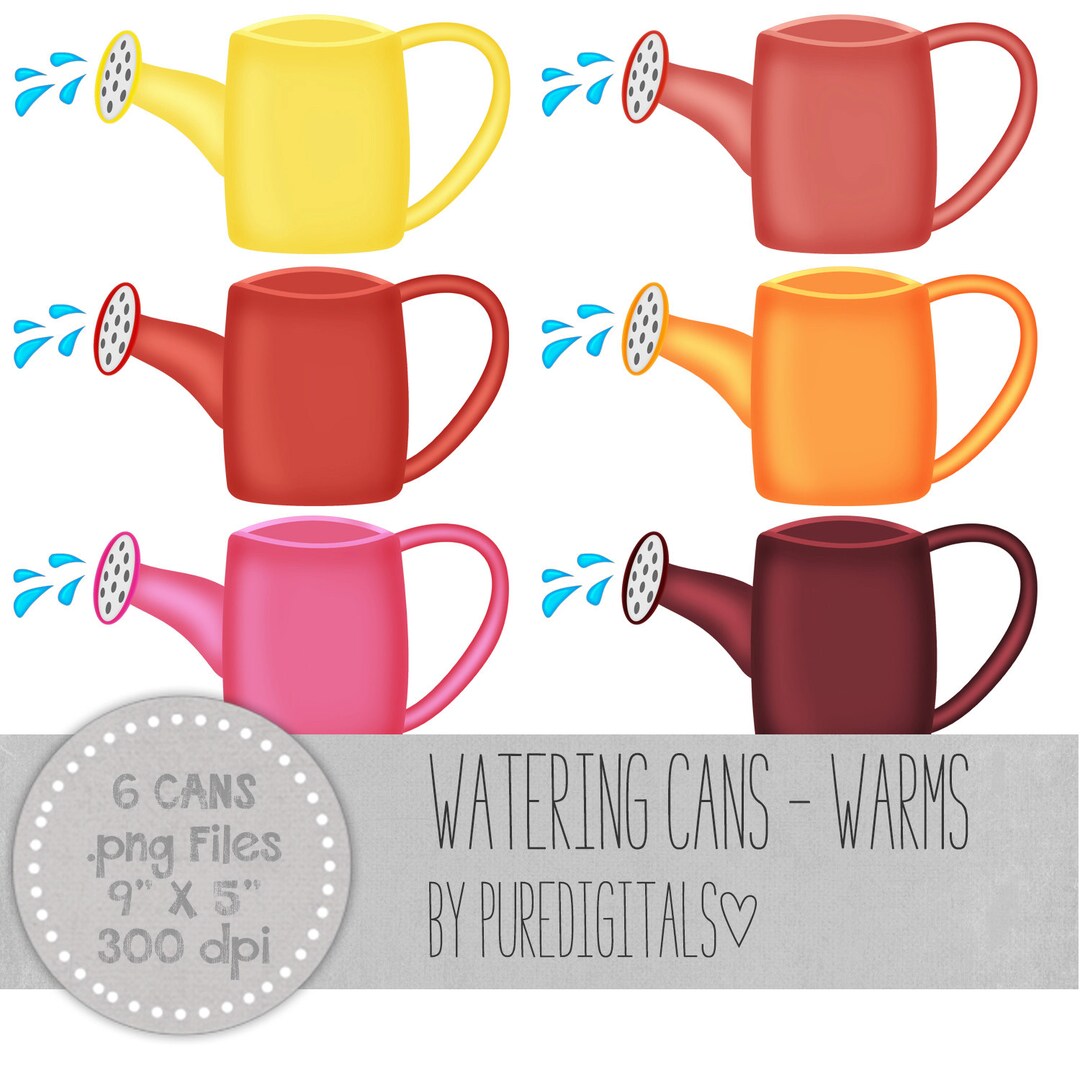 Watering Can Clip Art, Garden Clip Art, Watering Can PNG, Garden ...