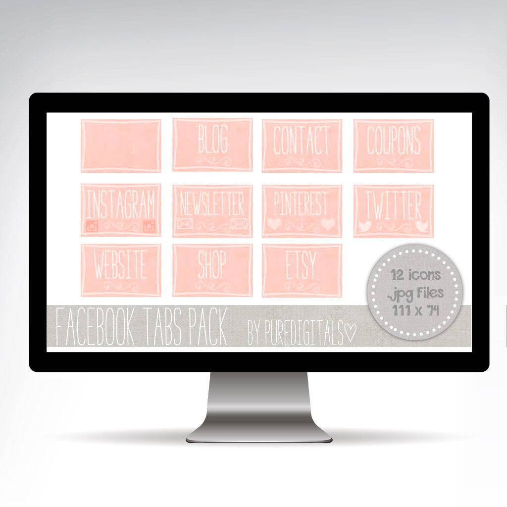 Facebook Tabs, Social Media Icons,blog Buttons,timeline Tab Images ...