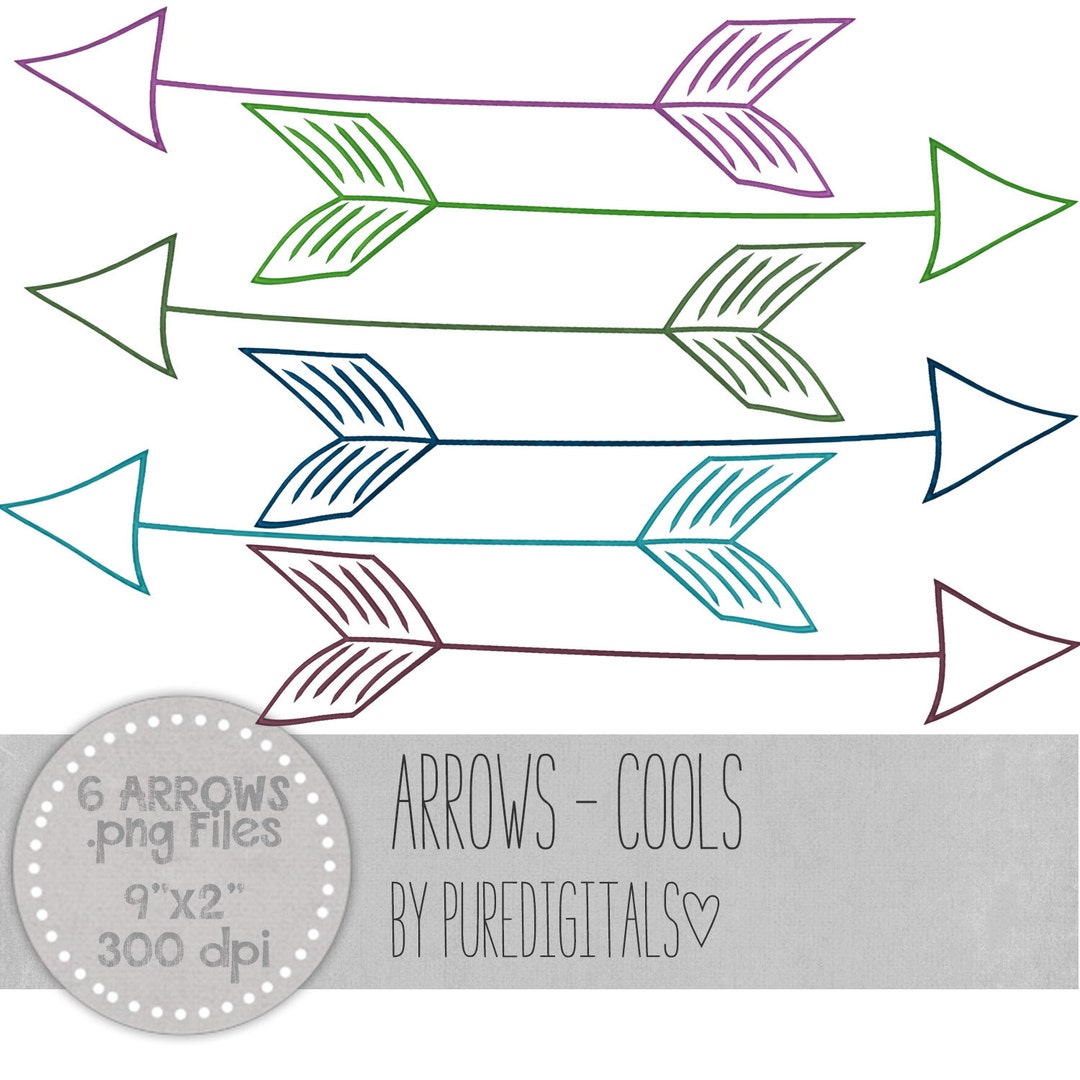Arrows Clip Art, Arrows PNG, Digital Scrapbooking, Scrapbooks, Colored ...