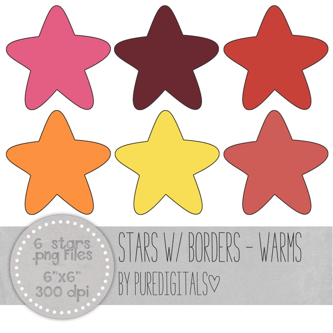 Stars Clip Art, Stars PNG, Sold Hearts, Digital Scrapbooking ...