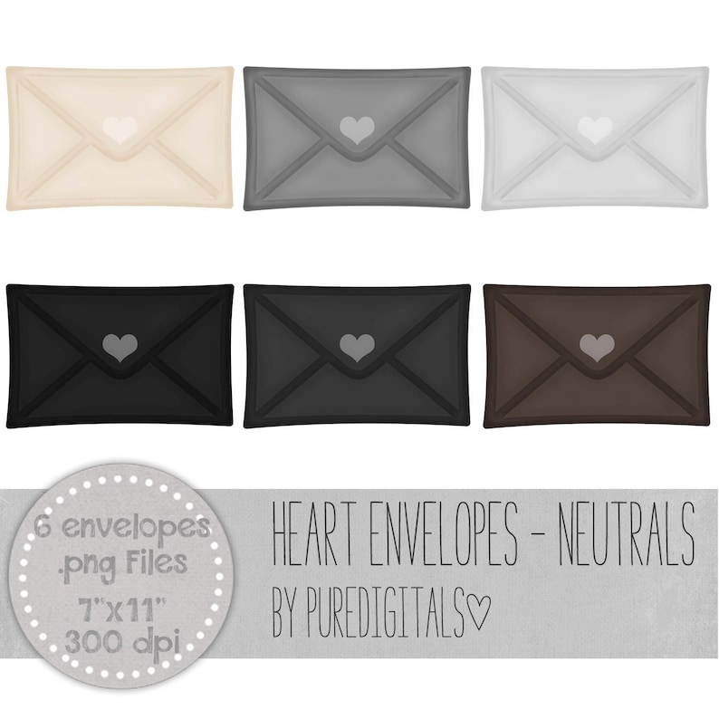 Envelope Clip Art, Envelope PNG, Digital Scrapbooking, Love Letter ...