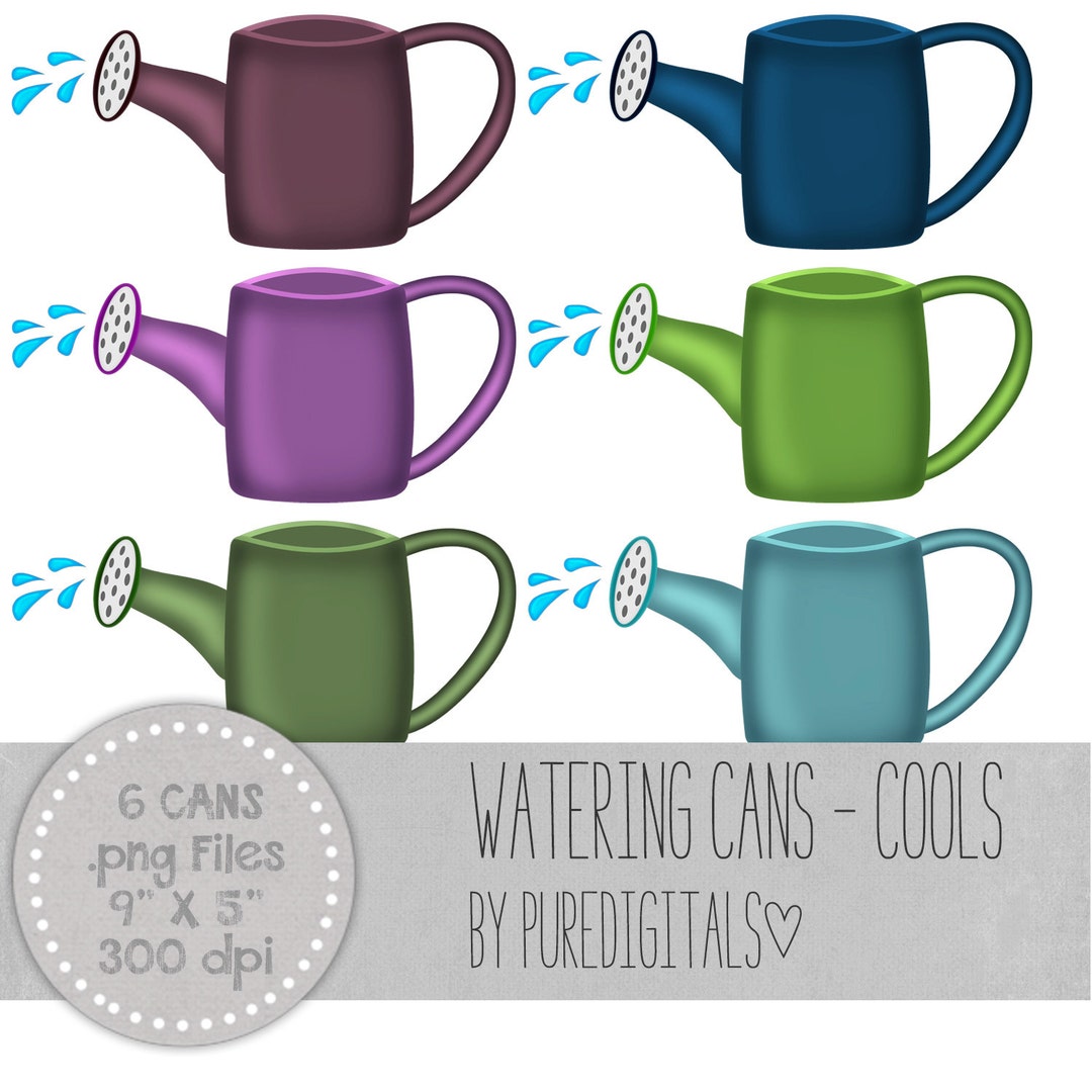 Watering Can Clip Art, Garden Clip Art, Watering Can PNG, Garden ...