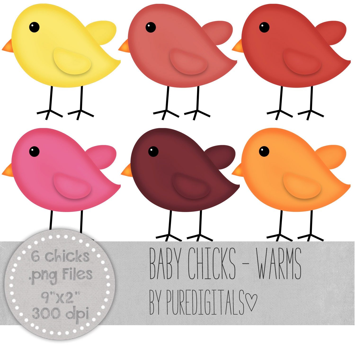 Baby Chicks Clip Art, Baby Chicks PNG, Digital Scrapbooking, Scrapbooks ...