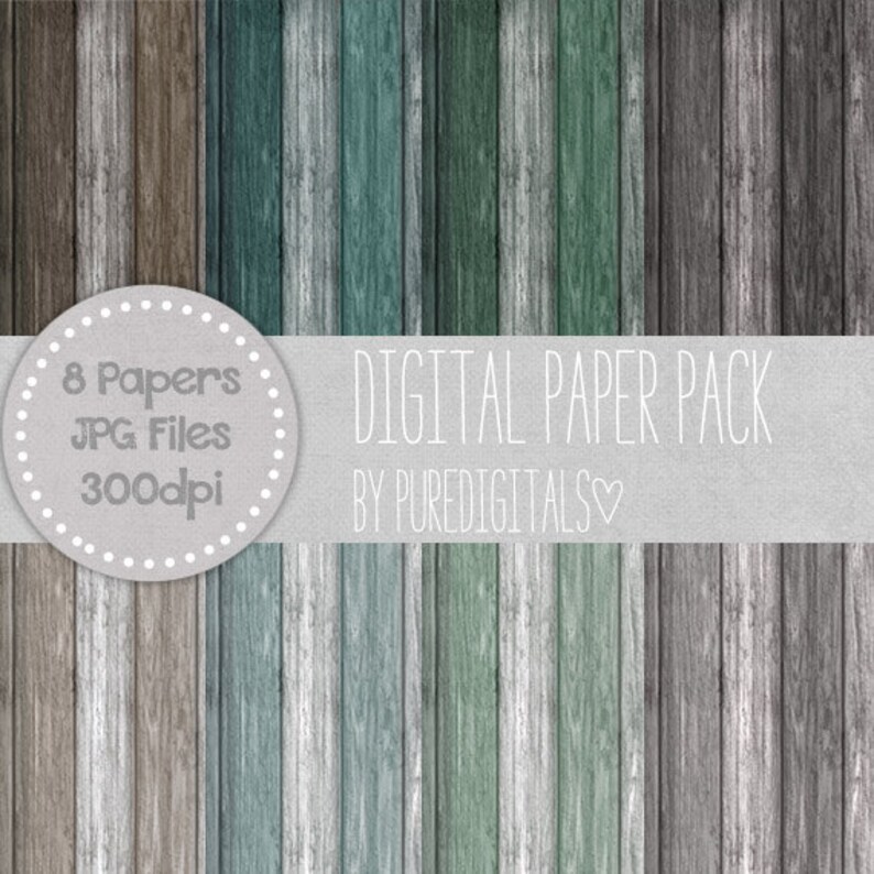 Wood Scrapbook Paper Pack, Digital Scrapbook Paper, Distressed Woods ...