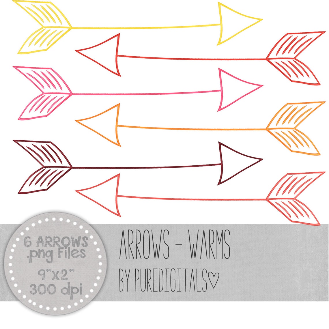 Arrows Clip Art, Arrows PNG, Digital Scrapbooking, Scrapbooks, Colored ...