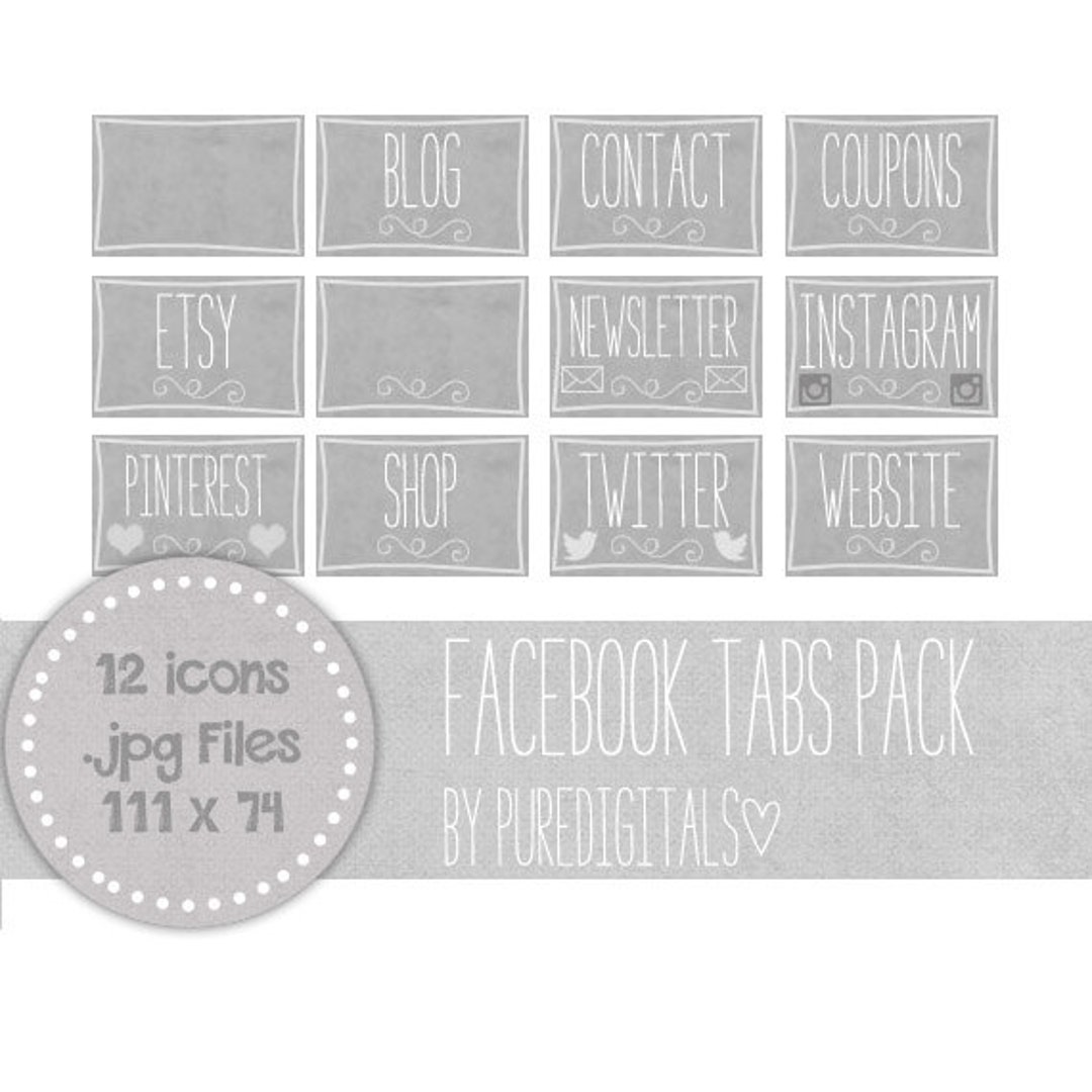 Facebook Tabs, Social Media Icons, Blog Buttons, Timeline Tab Images ...