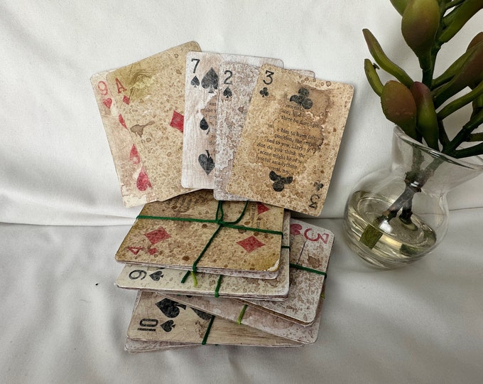 Altered Playing Cards 5 Pack, Art, Scrapbooking, Junk Journal, Ephemera ...