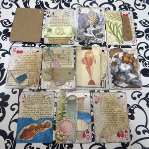 22 Page Altered Playing Card Album, Distressed, Grungy, Vintage OCEAN ...