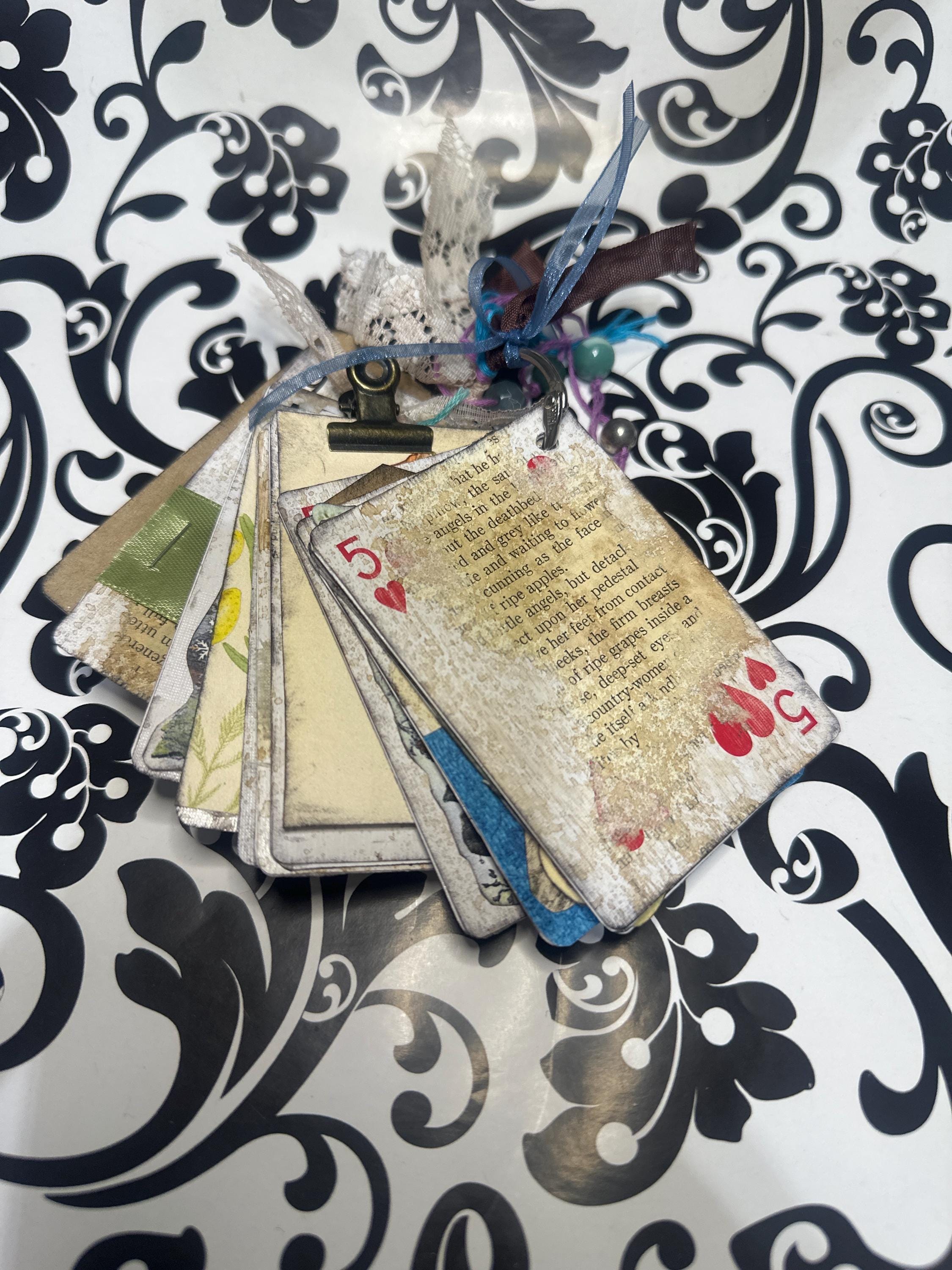 22 Page Altered Playing Card Album, Distressed, Grungy, Vintage OCEAN ...