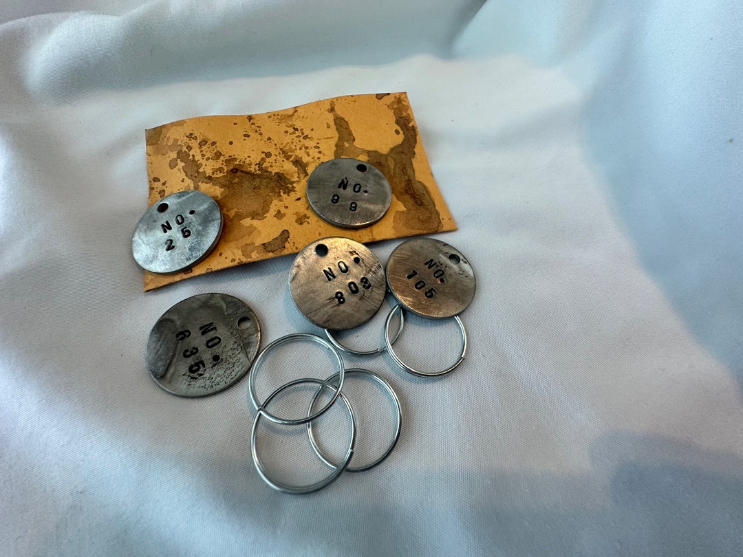 Vintage Style Round Metal Tags- 5 Pack, Numbered, Junk Journal ...