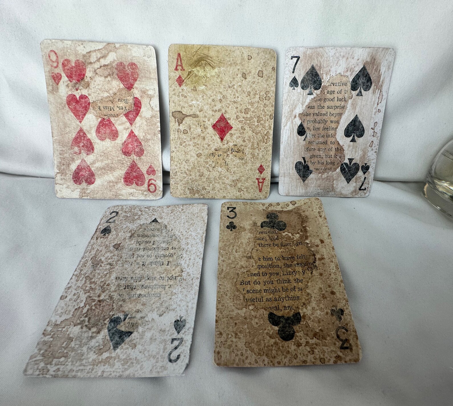 Altered Playing Cards 5 Pack, Art, Scrapbooking, Junk Journal, Ephemera ...