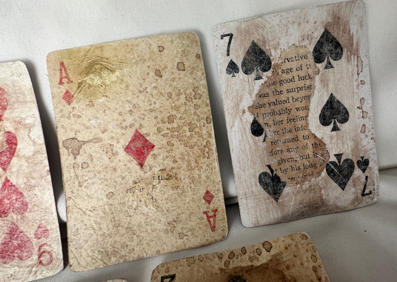 Altered Playing Cards 5 Pack, Art, Scrapbooking, Junk Journal, Ephemera ...