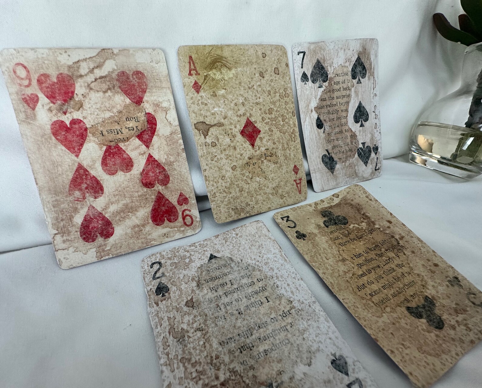 Altered Playing Cards 5 Pack, Art, Scrapbooking, Junk Journal, Ephemera ...