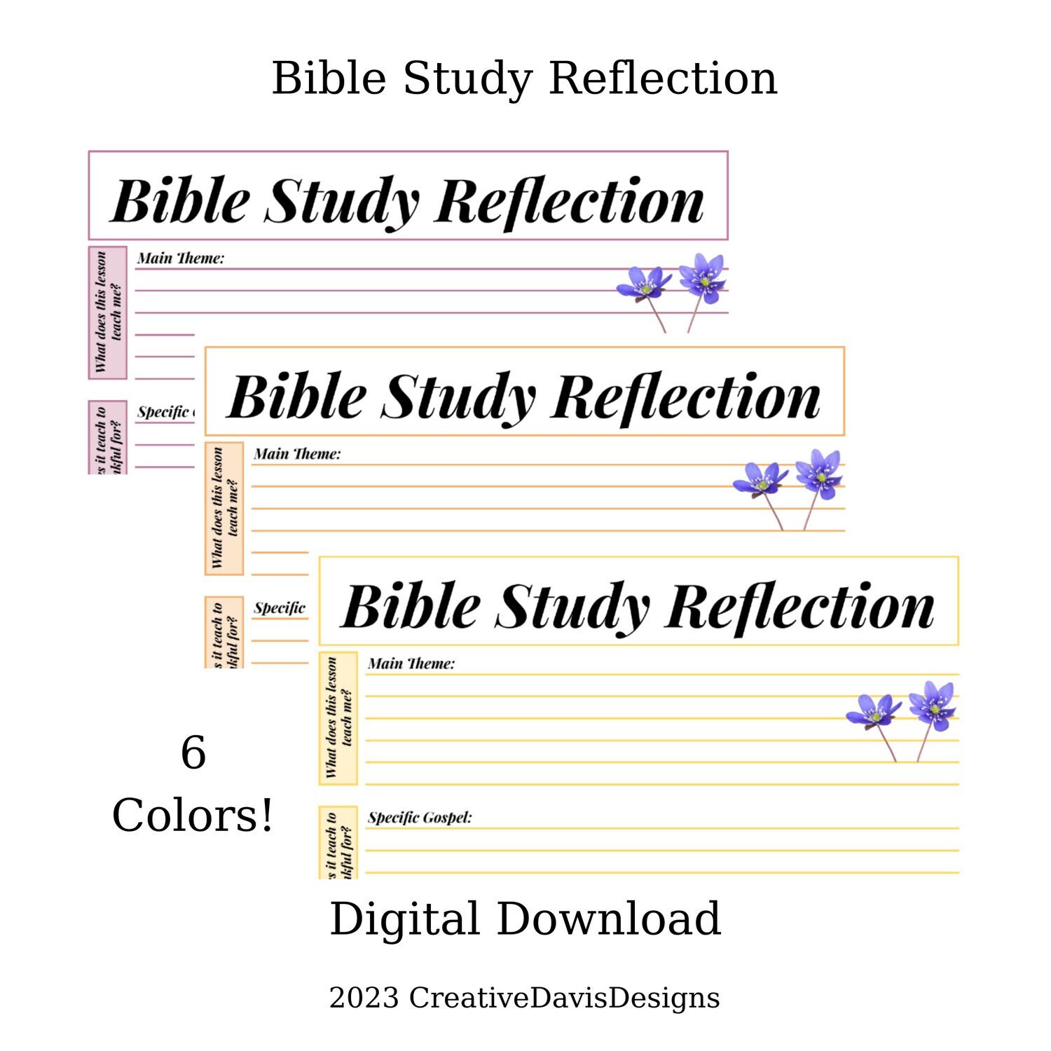 Bible, Study, Reflection, Notes, Digital, Download - Etsy