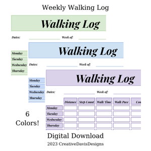 Walking, Log, Tracker, Weight, Management, Chart, Exercise, Health ...