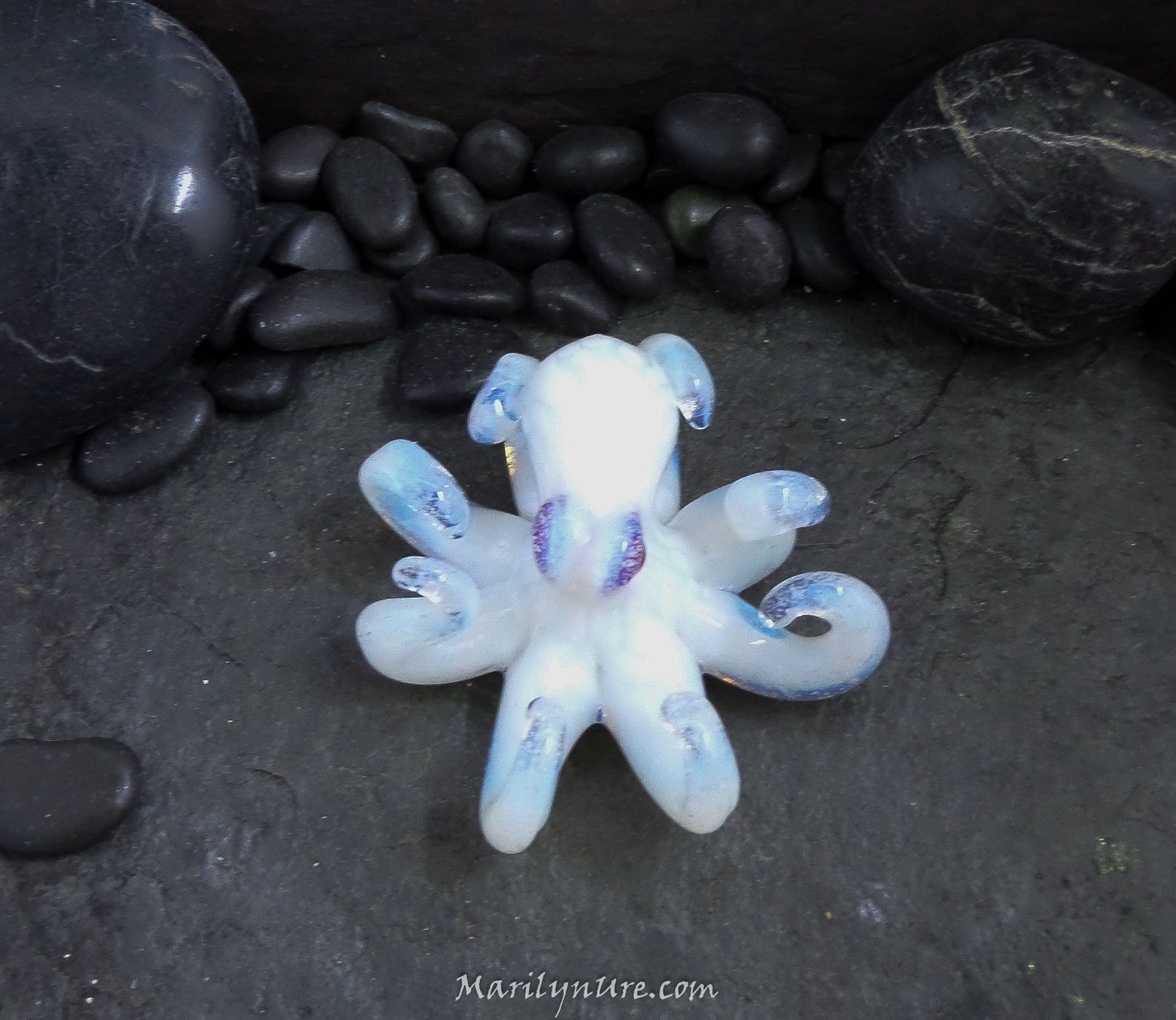 The Little Secret White Kraken Collectible Wearable Boro Glass Octopus ...