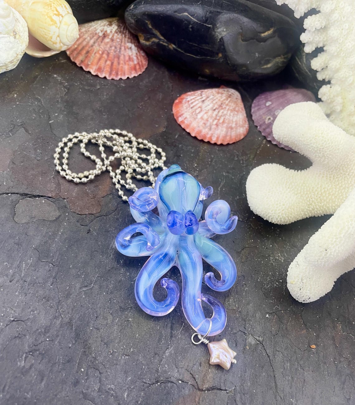 The Neverland Kraken Collectible Wearable Boro Glass Octopus Necklace ...