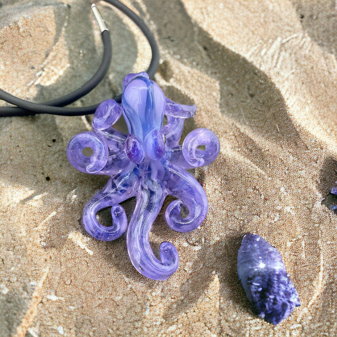 The Neo Purple Kraken Collectible Wearable Boro Glass Octopus Necklace ...