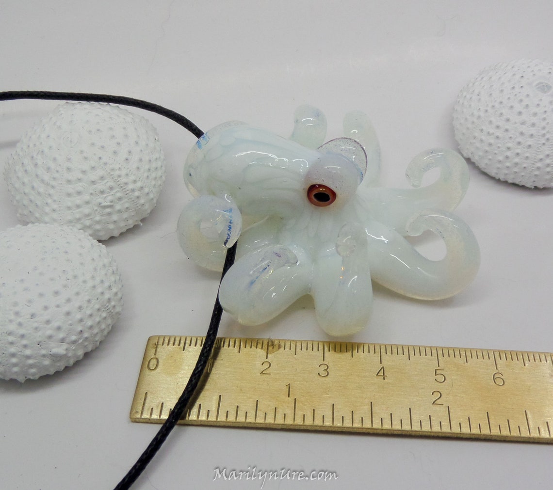 The Little Secret White Kraken Collectible Wearable Boro Glass Octopus ...