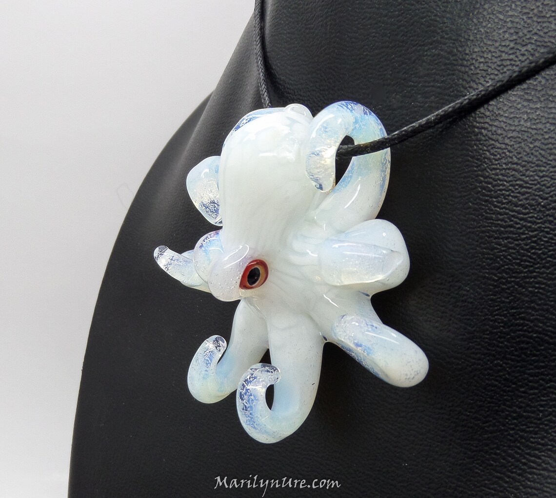 The Little Secret White Kraken Collectible Wearable Boro Glass Octopus ...