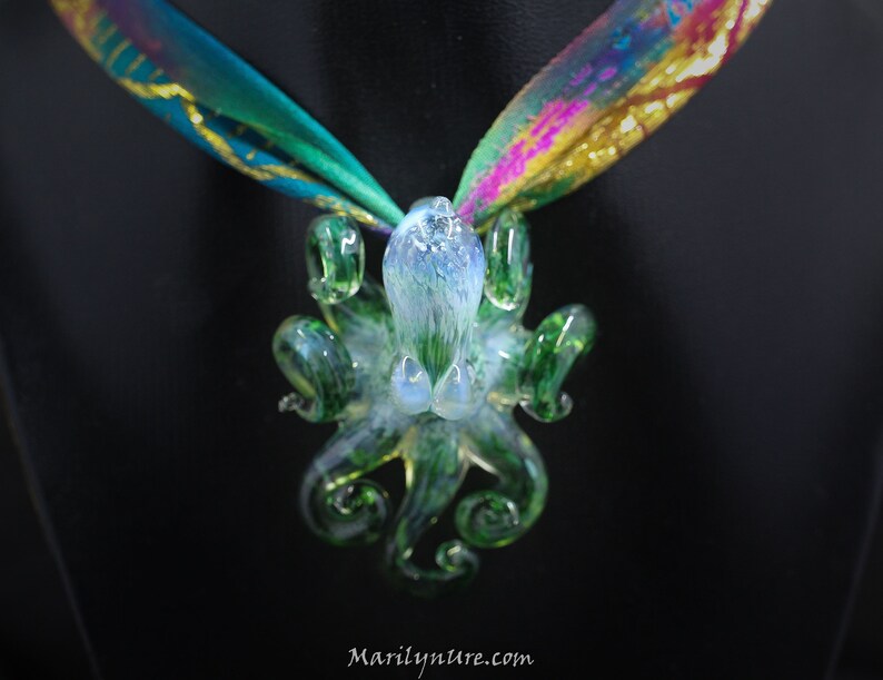 The Opaline Green Kraken Collectible Wearable Boro Glass Octopus ...