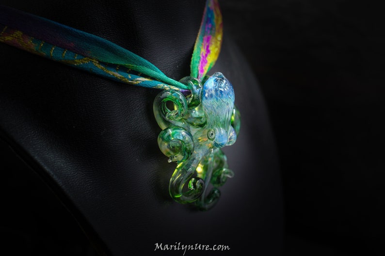 The Opaline Green Kraken Collectible Wearable Boro Glass Octopus ...