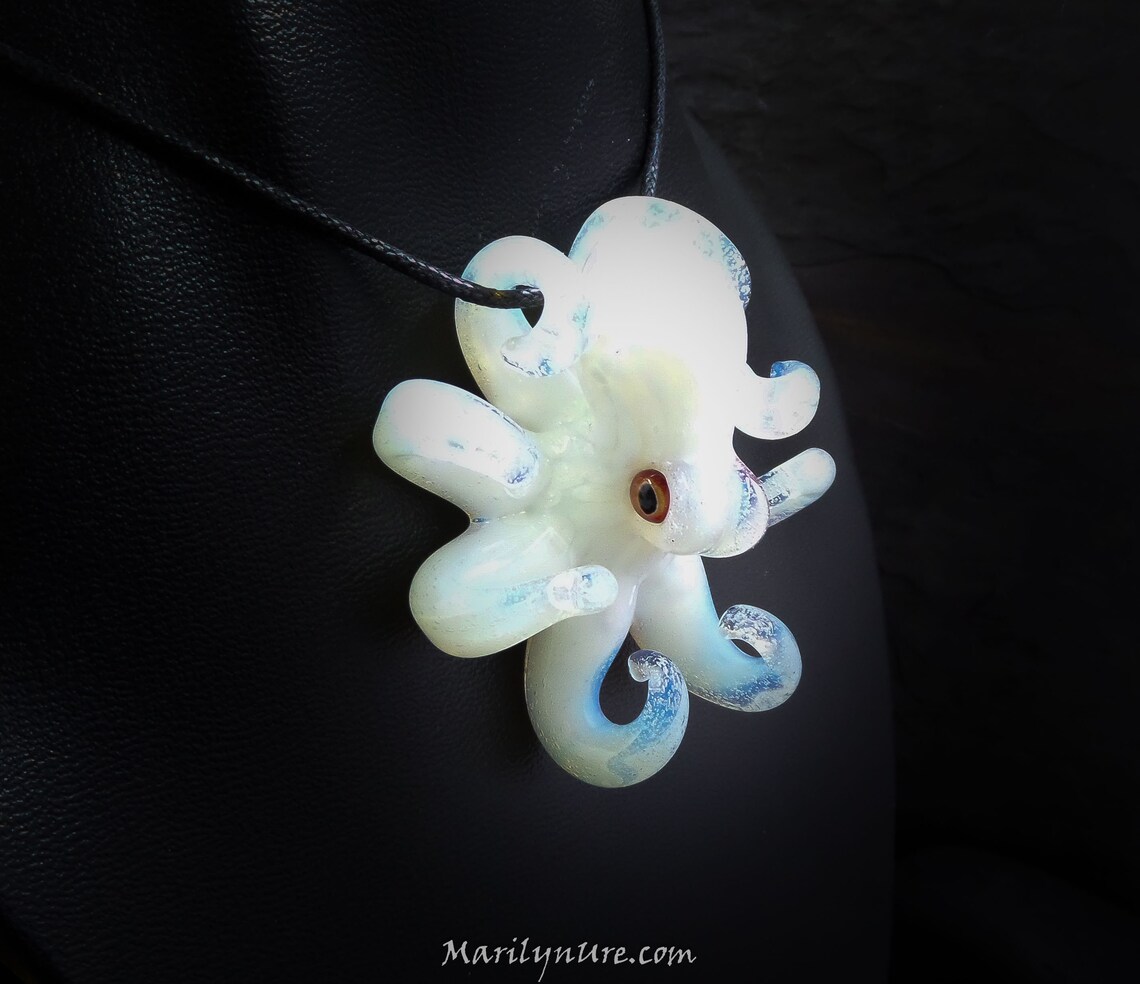 The Little Secret White Kraken Collectible Wearable Boro Glass - Etsy