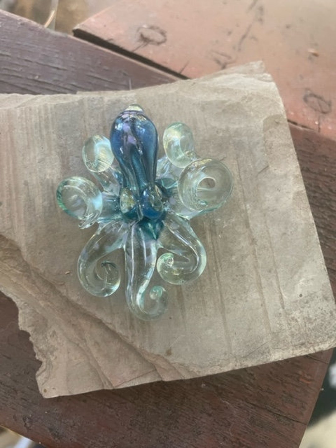 Electric Rain Kraken Collectible Wearable Boro Glass Octopus Necklace ...
