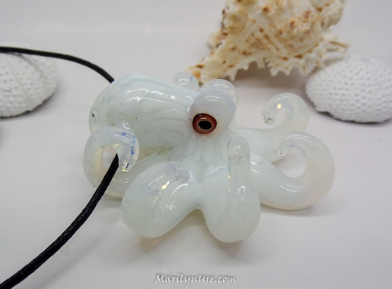 The Little Secret White Kraken Collectible Wearable Boro Glass Octopus ...