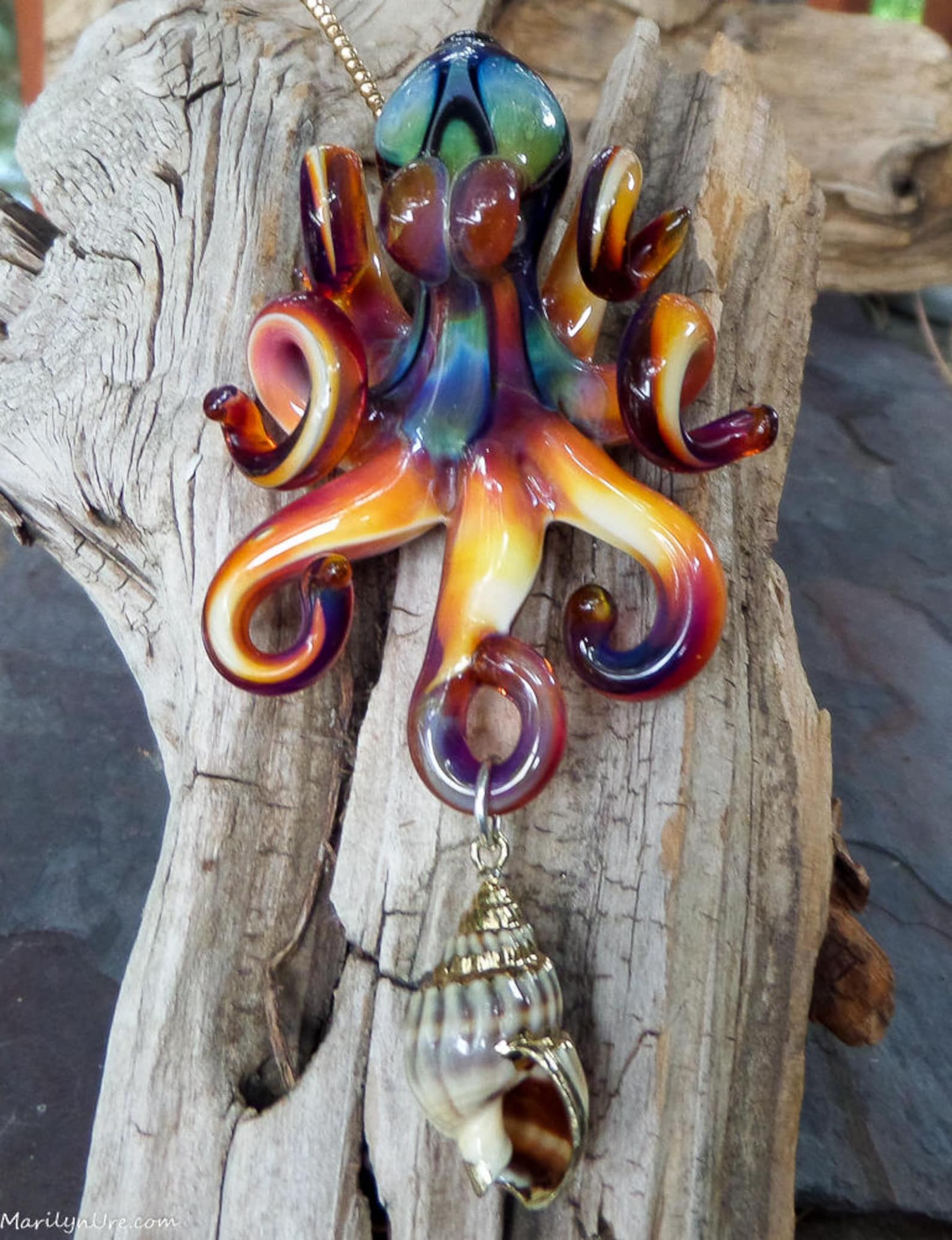 The Shell Catcher Kraken Collectible Wearable Boro Glass - Etsy