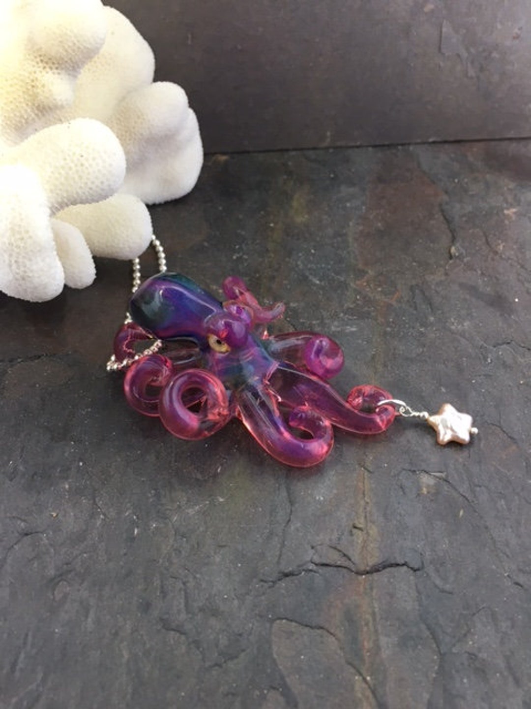 The Telemagenta Pearl Kraken Collectible Wearable Boro Glass Octopus ...