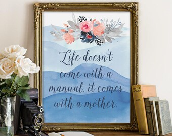 Mother's Day Print wall art quotes quotes poster poster | Etsy