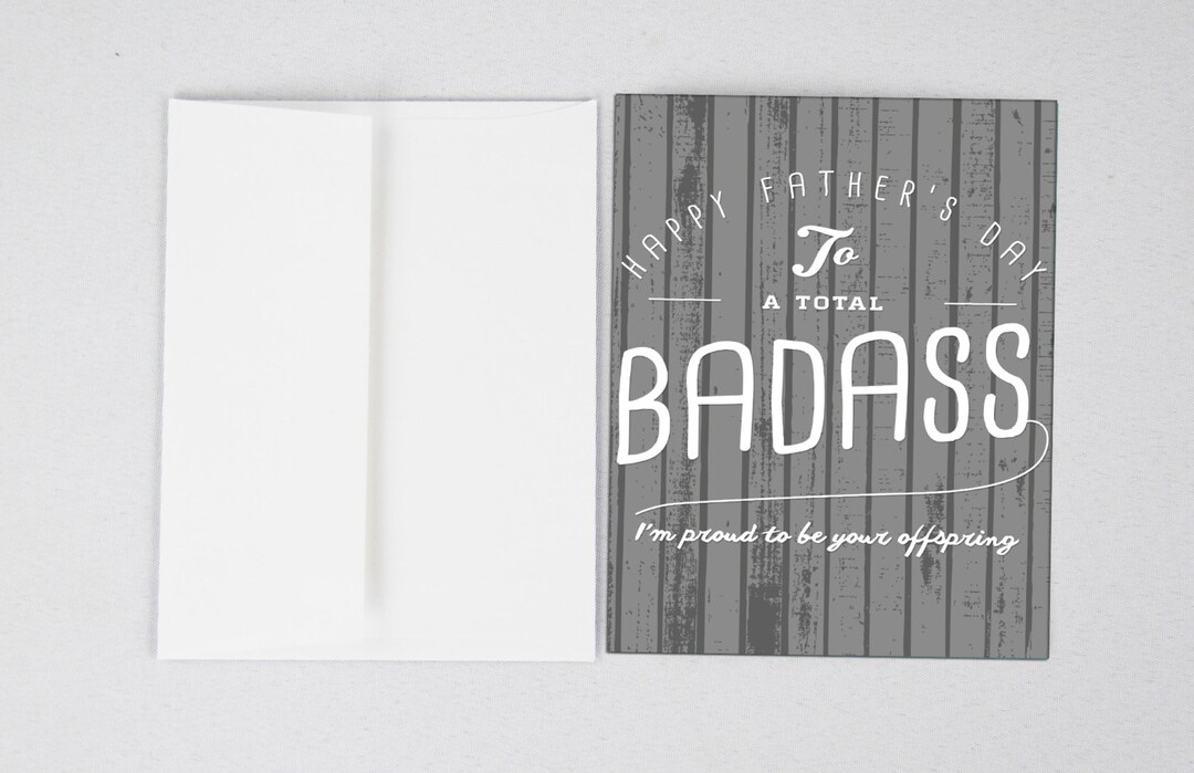 Badass Dad Father's Day Card, Funny Father's Day Card, Father's Day ...