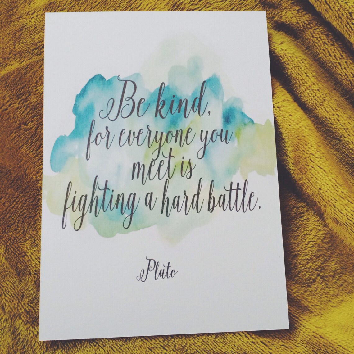 Be Kind Print Wall Art Quotes Plato Quotes Poster Poster | Etsy