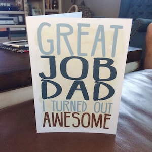 Great Job Dad Card, Father's Day Card, Greeting Card, Father's Day ...