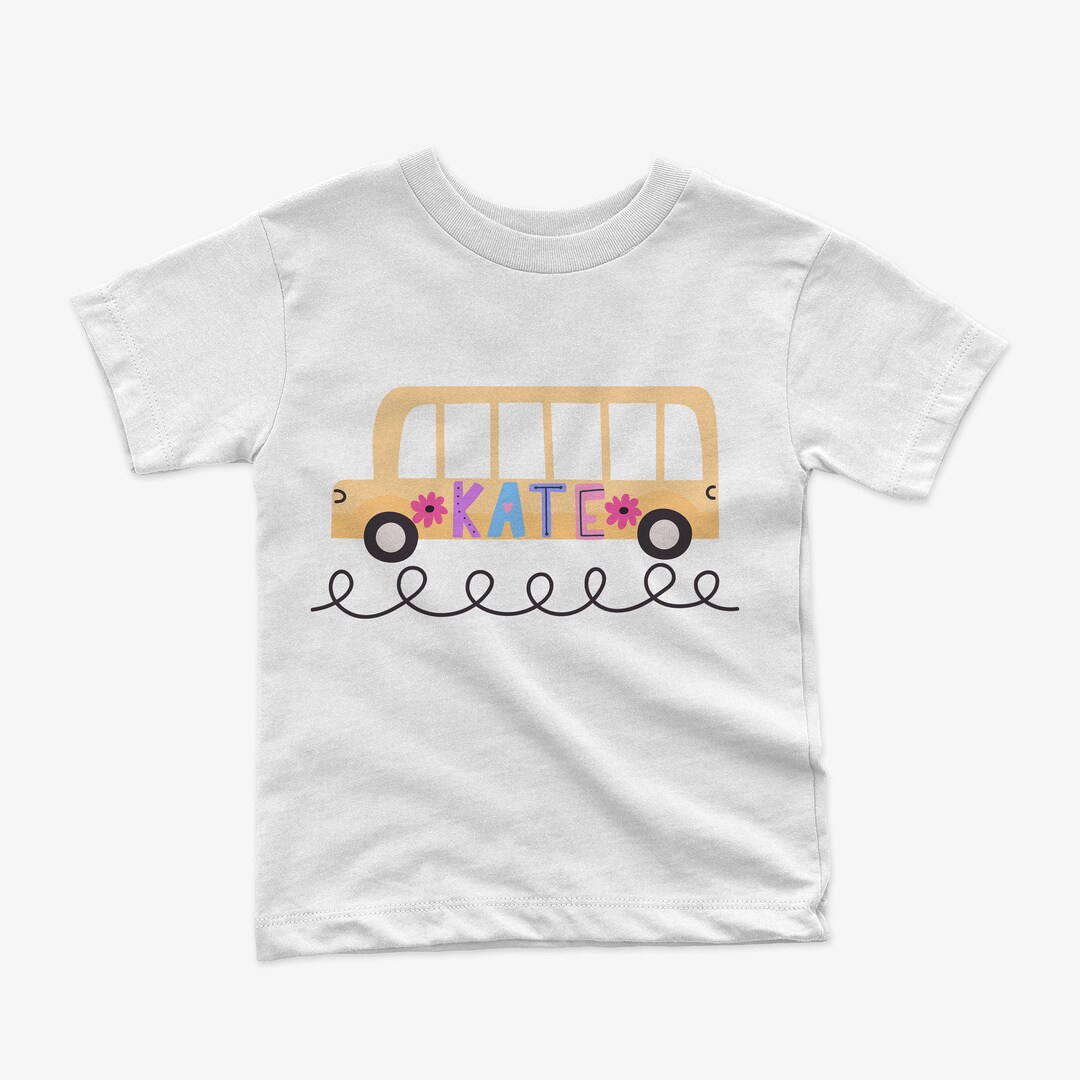 Custom School Bus Shirt, School Bus, Girls Shirt, Boys Shirt, Kids ...