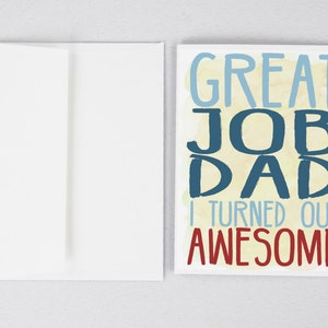 Great Job Dad Card, Father's Day Card, Greeting Card, Father's Day ...