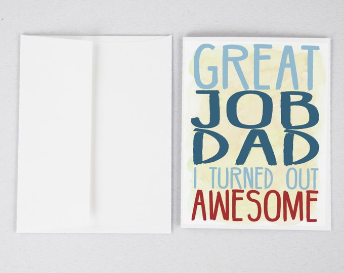 Great Job Dad Card, Father's Day Card, Greeting Card, Father's Day ...