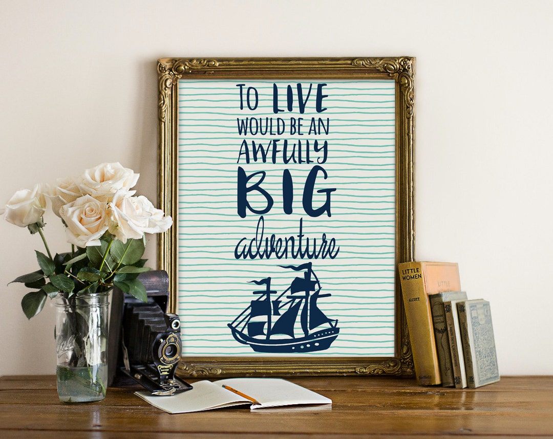 Peter Pan Quote Print, Wall Art Quote, Scripture, Nursery Wall Art ...