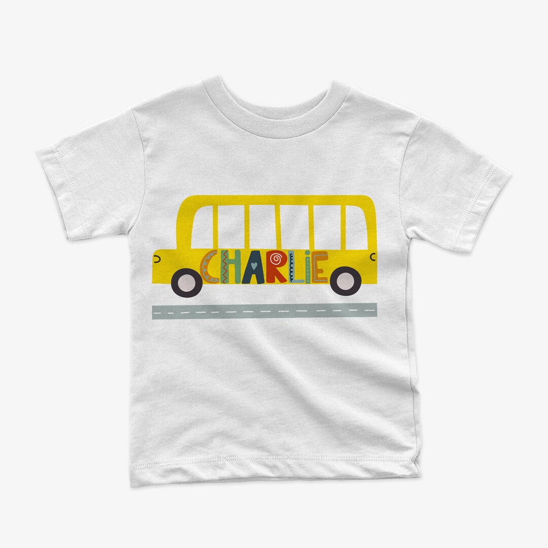 Custom School Bus Shirt, School Bus, Girls Shirt, Boys Shirt, Kids ...