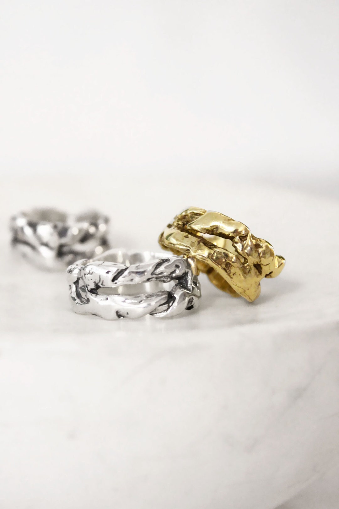 Molten Ring Silver, Chunky Melted Ring, Irregular Liquid Ring, Abstract ...