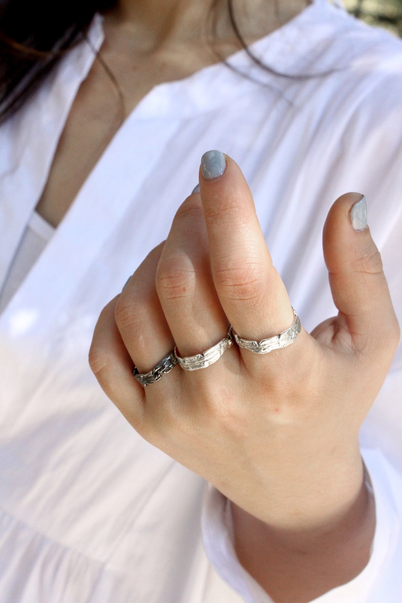 Black Ring Skinny Ring Silver Mens Ring Minimal Ring | Etsy UK